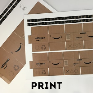 Christmas Elf Sized Elfazon Boxes amazon Elf Prop Idea Digital Download ...