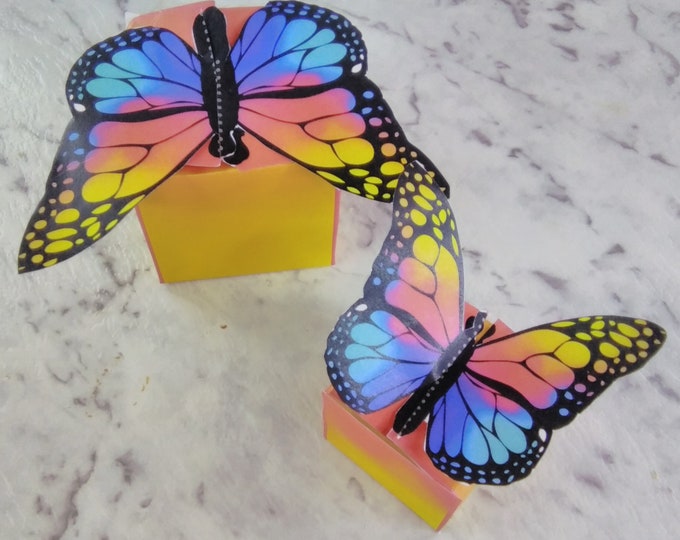 Printable ENCHANTED BUTTERFLIES Gift Box Layout, Instant Digital ...