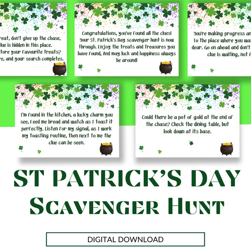 St Patricks Day Scavenger Hunt - Etsy