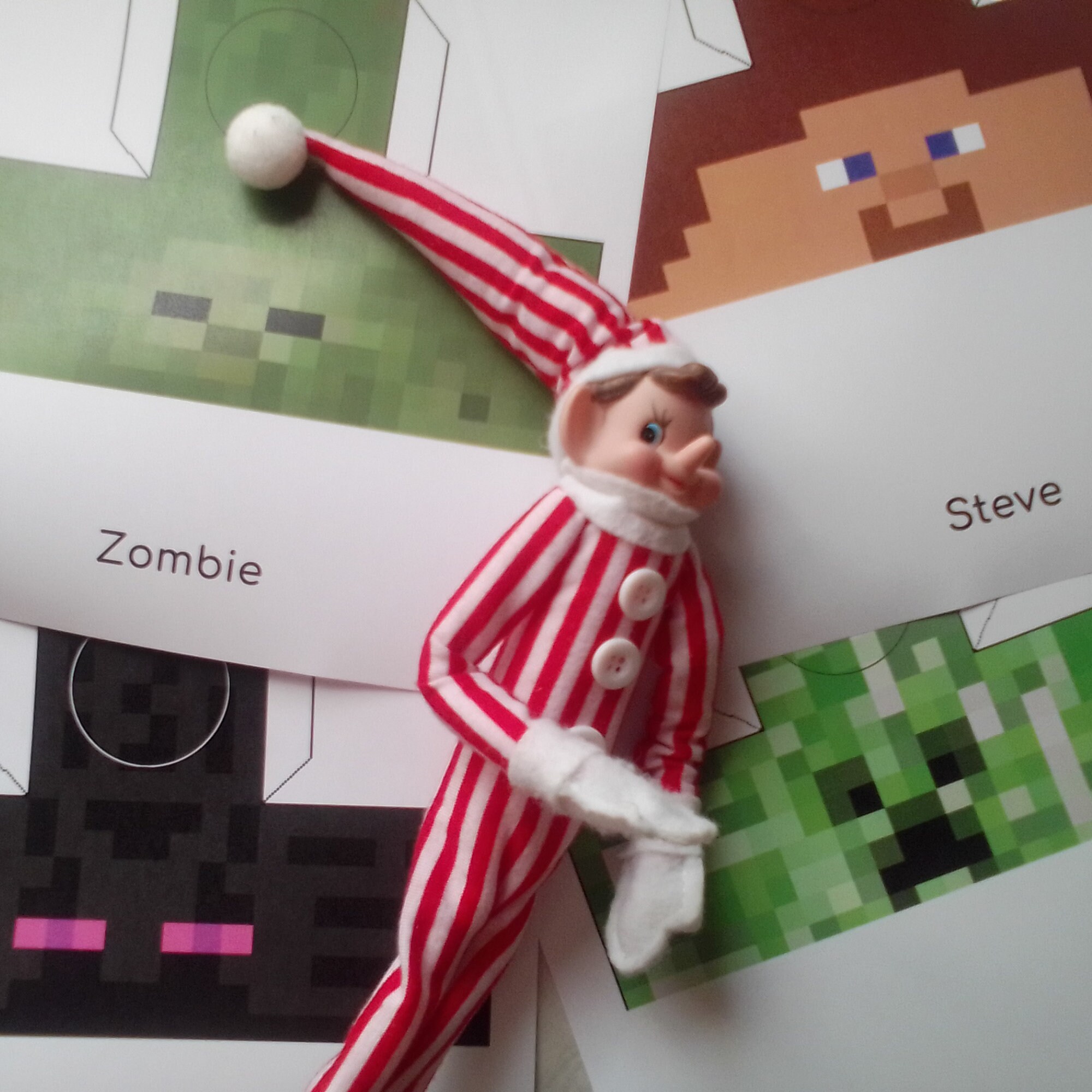 Classic Minecraft Characters Heads Easy Elf Idea Elf | Etsy