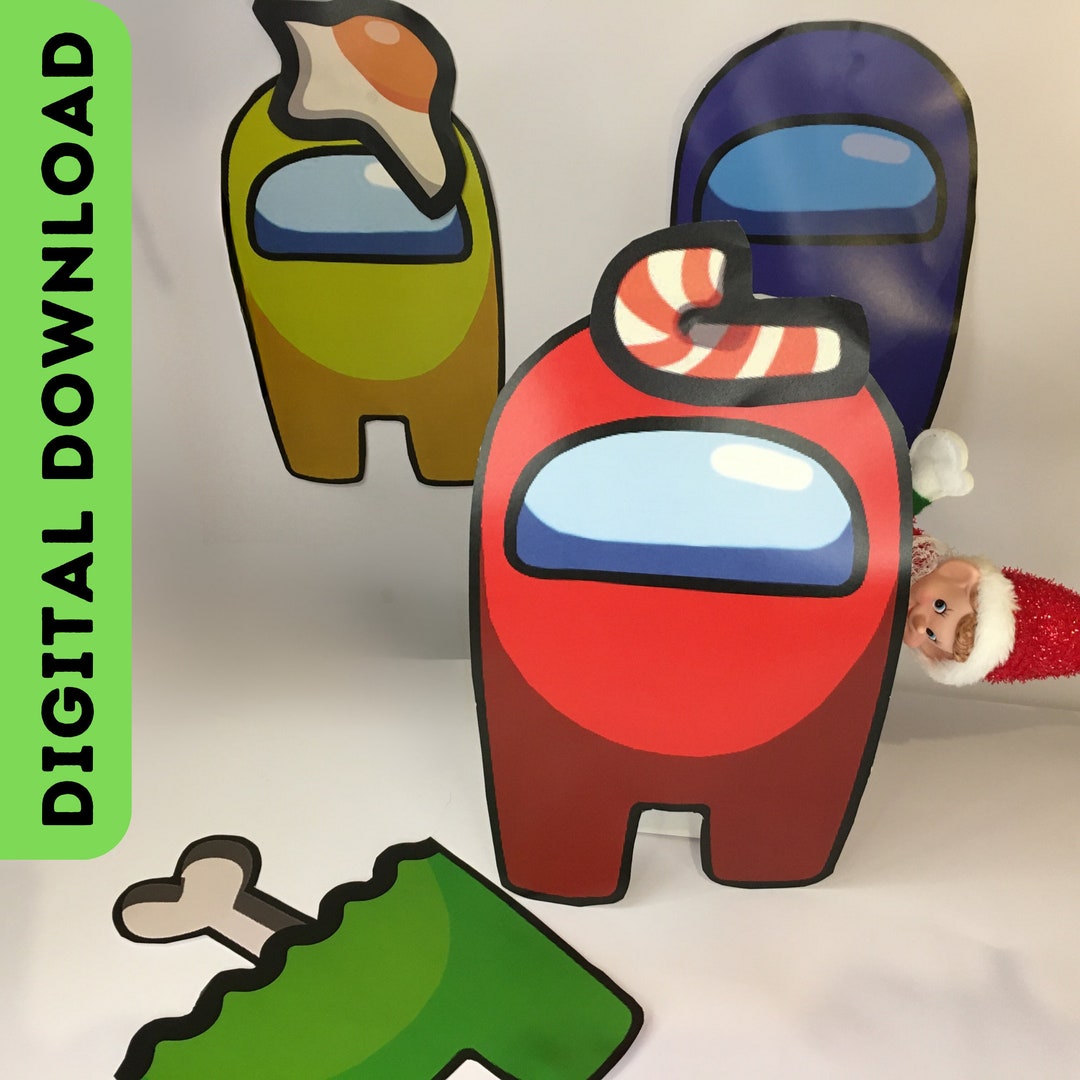 Among Us Cut Outs- Christmas Elf Sized - Elf Prop Idea - Digital ...