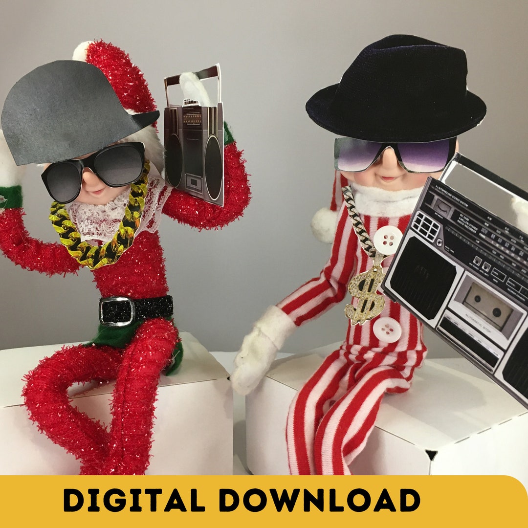 Rapper Elf - Elf Prop- Instant Digital Download - Printable - Christmas ...