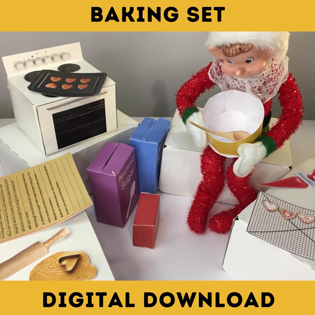 Baking Set - Christmas Elf Sized Cookies - Elf Prop Idea - Digital ...