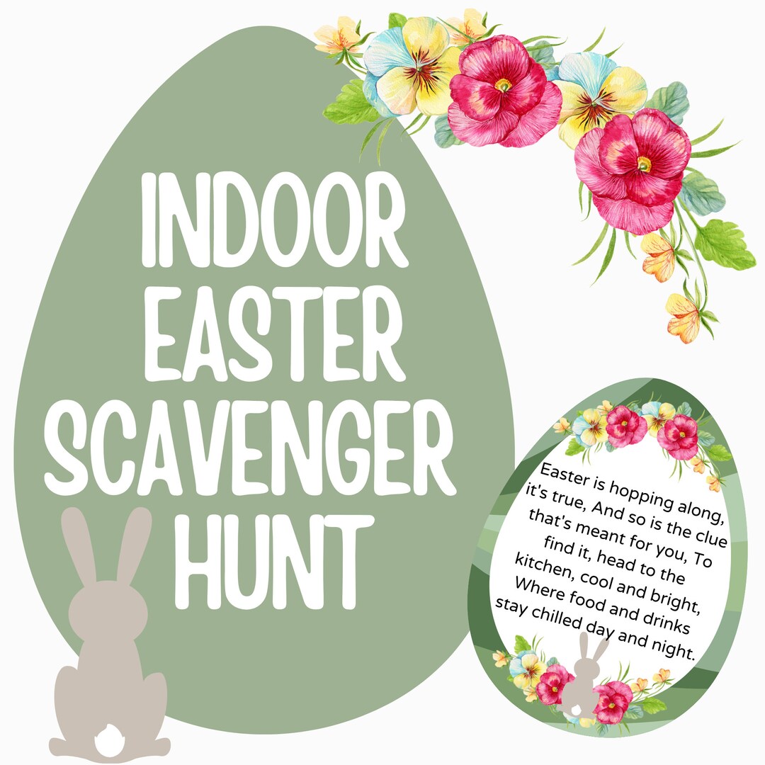 Indoor Easter Scavenger Hunt - Older Kids- Riddles - Easy Print and ...