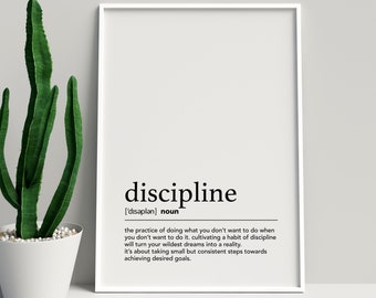 Discipline Definition Poster - Etsy