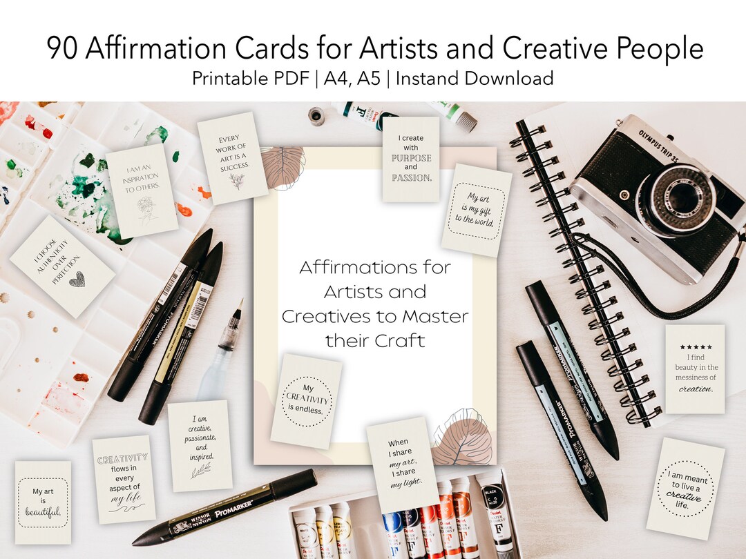 90 Affirmations for Artists and Creative People, Affirmation Cards ...