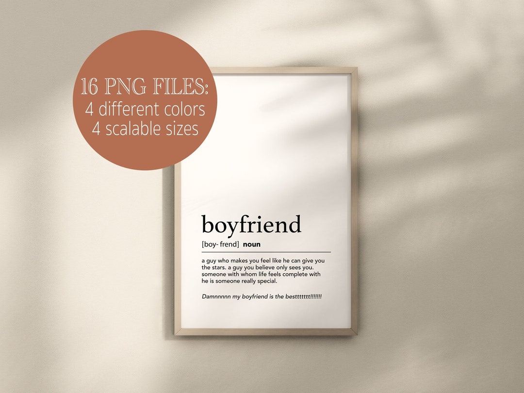 Boyfriend Definition Print, Perfect Gift for Boyfriend for His Birthday ...