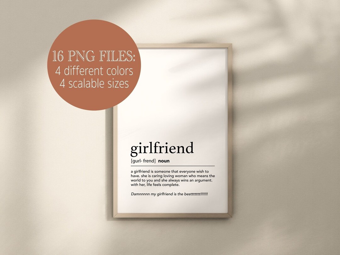 Girlfriend Definition Print, Perfect Birthday or Valentine's Day Gift ...