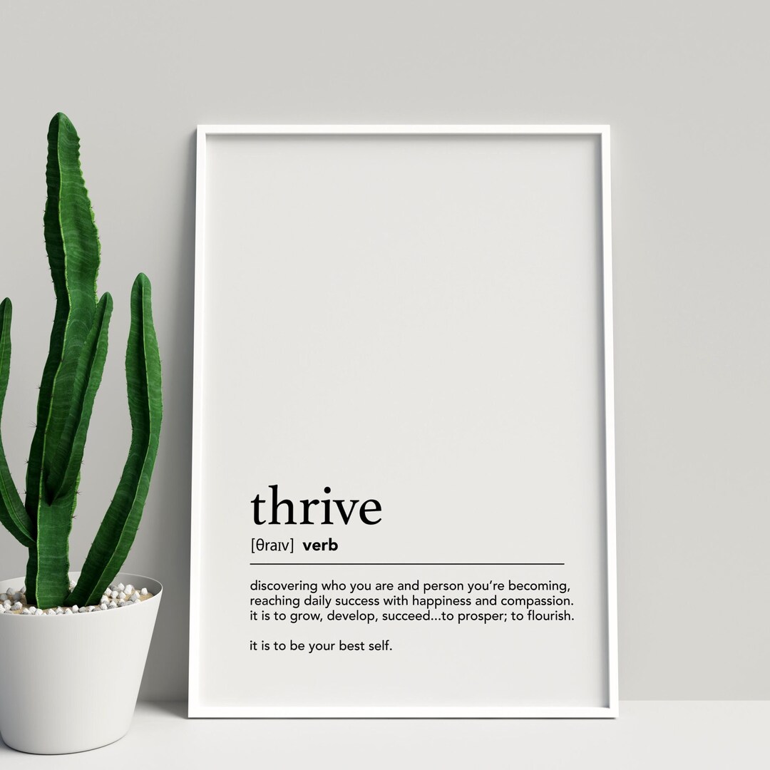 Thrive Definition Poster Mental Health Print Therapist - Etsy