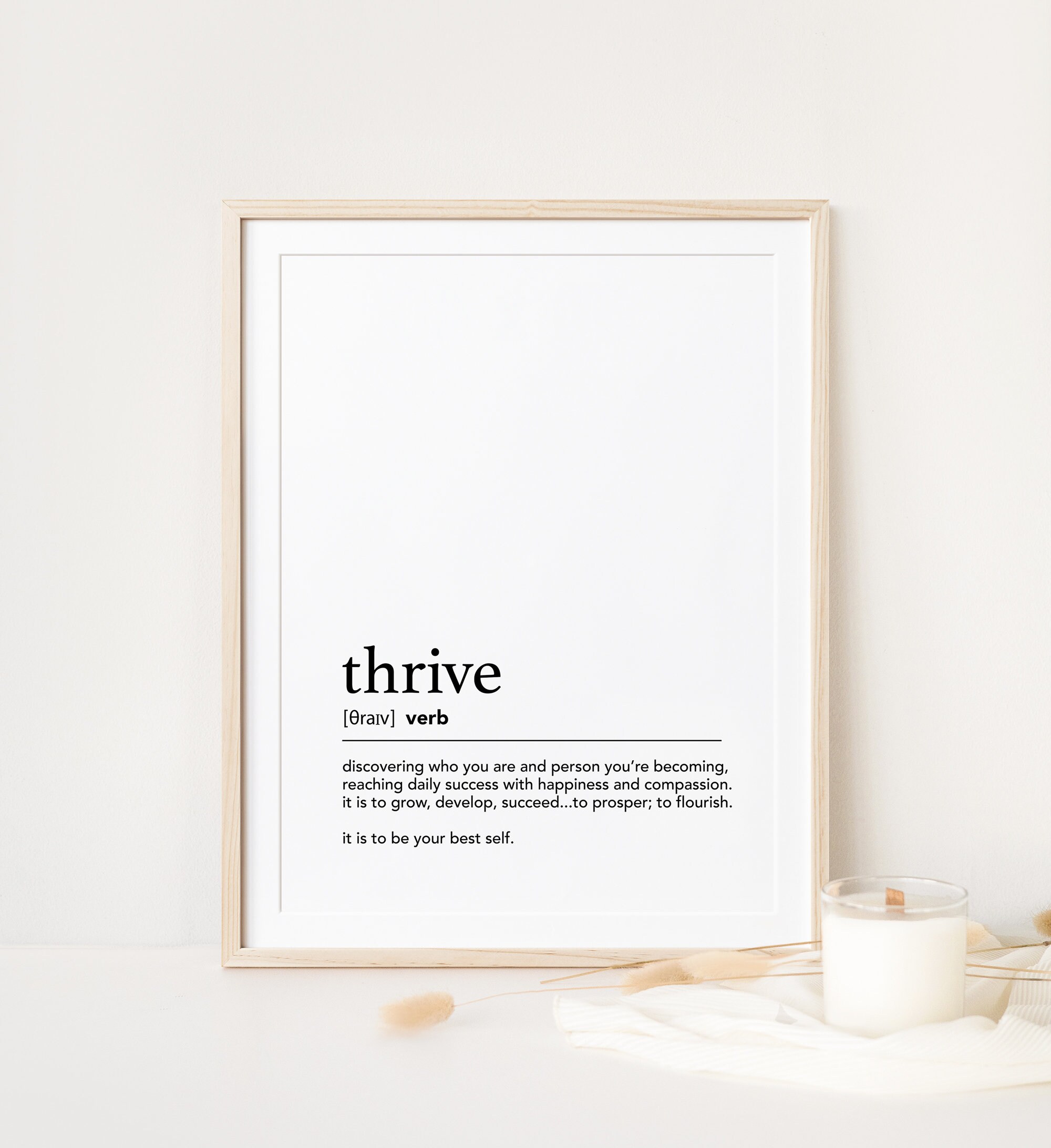 Thrive Definition Poster, Mental Health Print, Therapist Office Decor ...