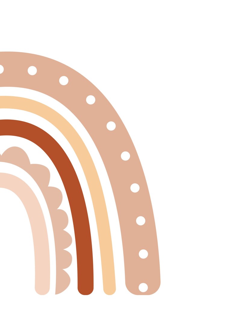 Boho Rainbow Kids Baby Nursery Digital Room Wall Art Decor Posters ...