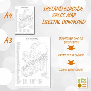 Ireland Eircode Sales Map, Irish Postcode Map, Business Sales Map ...