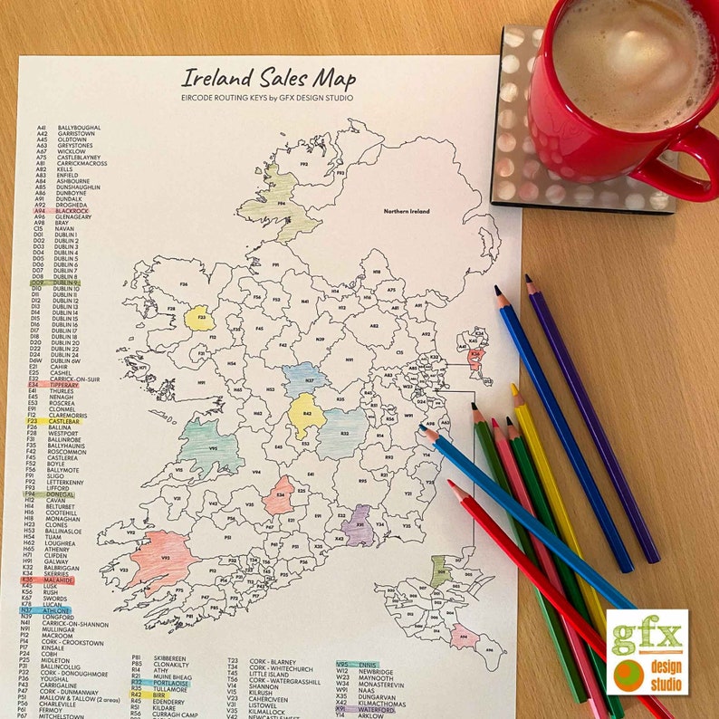 Ireland Eircode Sales Map Irish Postcode Map Business Sales Etsy Ireland Eircode Sales Map Irish Postcode Map Business Sales Etsy