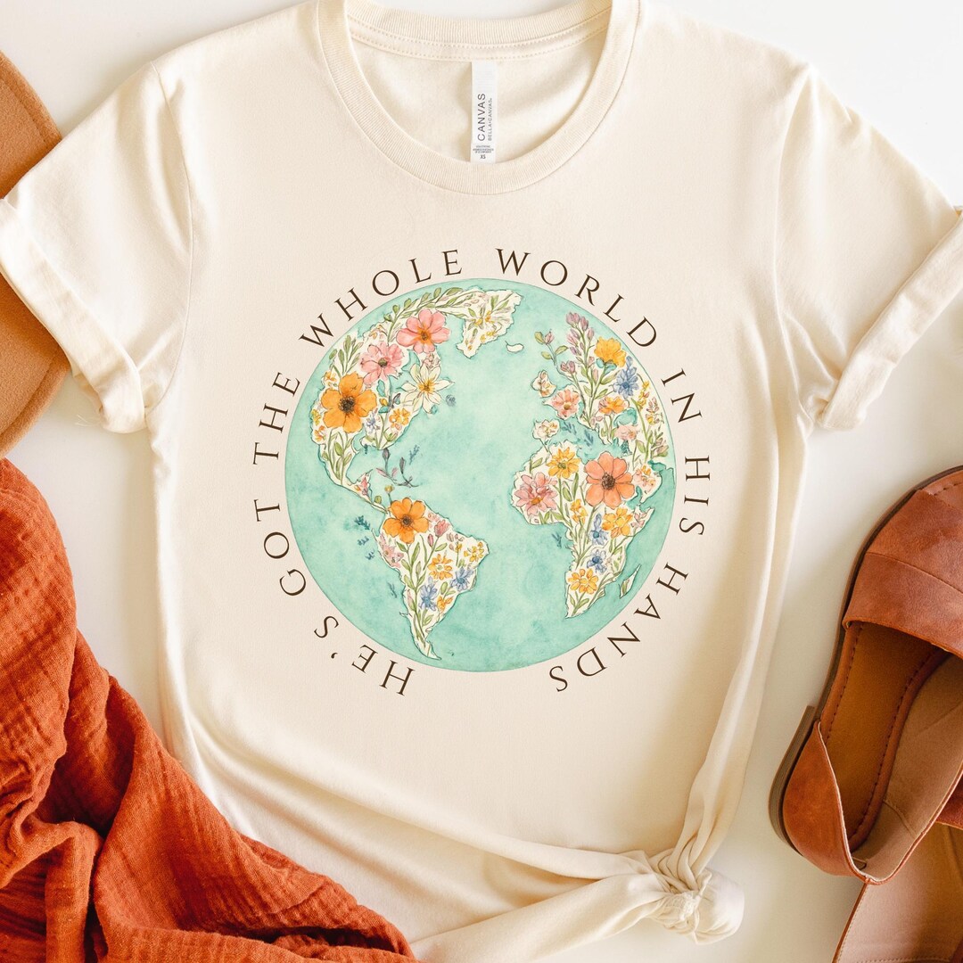 Hes Got the Whole World in His Hand - Christian Tshirt - Unisex Tri ...