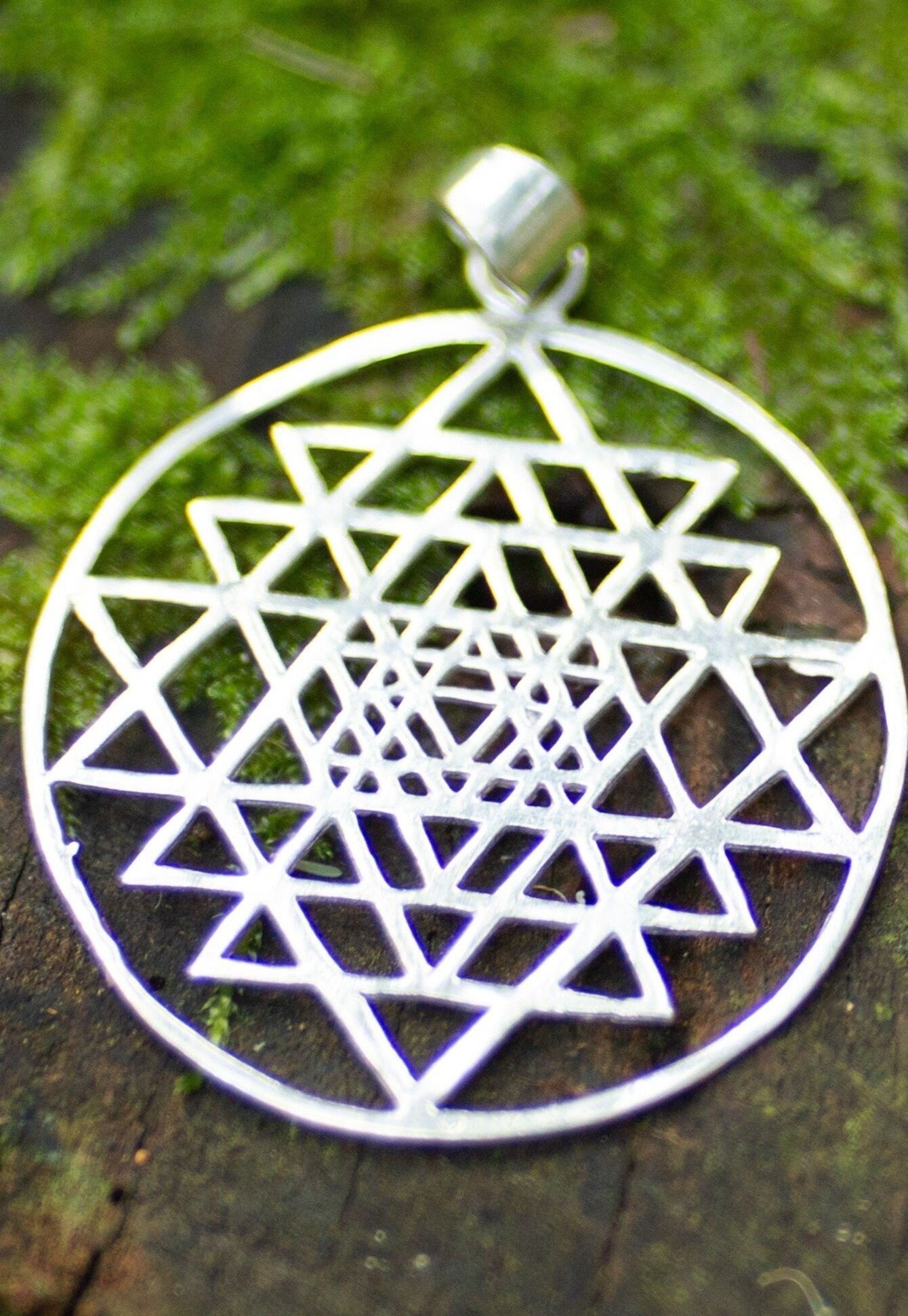 SRI YANTRA PENDANT Sacred Geometry - Silver - Festival Natural Ethnic ...