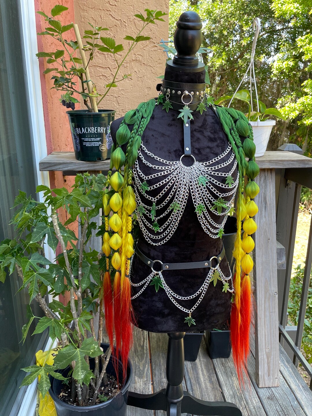 Rasta Themed Rave Braids & Chain Set - Etsy