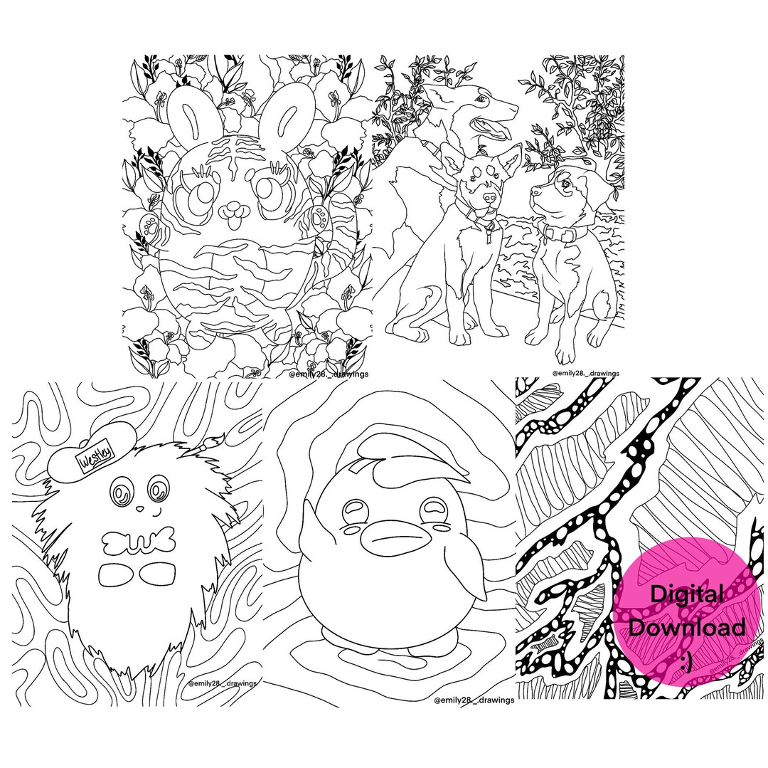 Digital Download Coloring Pages - Etsy
