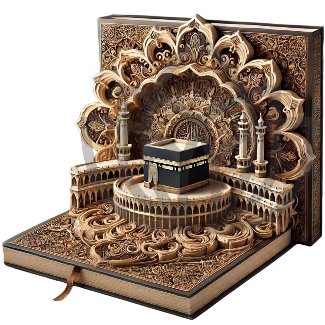 9 Digital Islamic Design Files 3D Kaaba & Quran for Sublimation ...