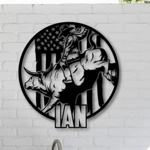 Metal Bull Riding Sign: Metal Rodeo Sign; Metal Texas Sign; Bull Riding ...