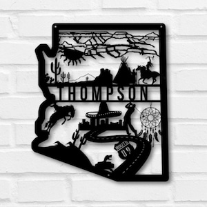 Metal Arizona Sign, Arizona State Sign, Arizona Map, Metal Arizona ...