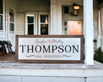 Personalized Last Name Sign With Names and Established Date ...