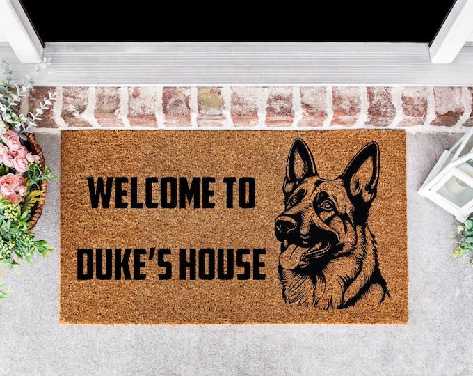The German Shepherds Door Mat, We Know You ARE Here Dogs Door Mats ...