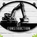 Metal Excavator Sign, Excavator Sign, Metal Construction Company Sign ...