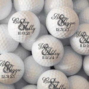 Personalized Wedding Golf Ball Favors, Bride and Groom Golf Balls ...