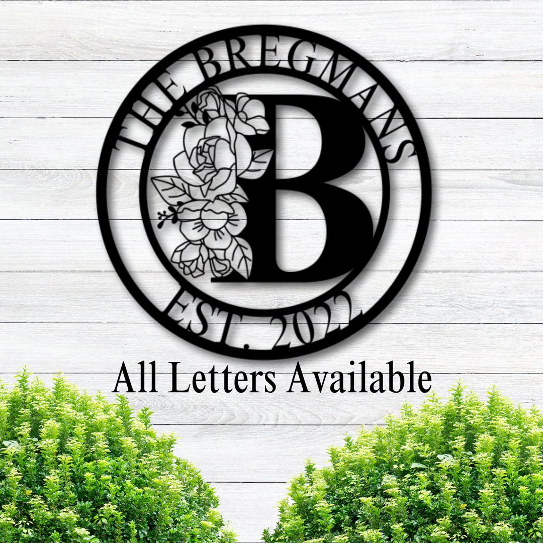 Personalized Metal Family Name Sign, Metal Family Name Sign, Father's ...