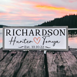 Personalized Last Name Sign With Names and Established Date ...