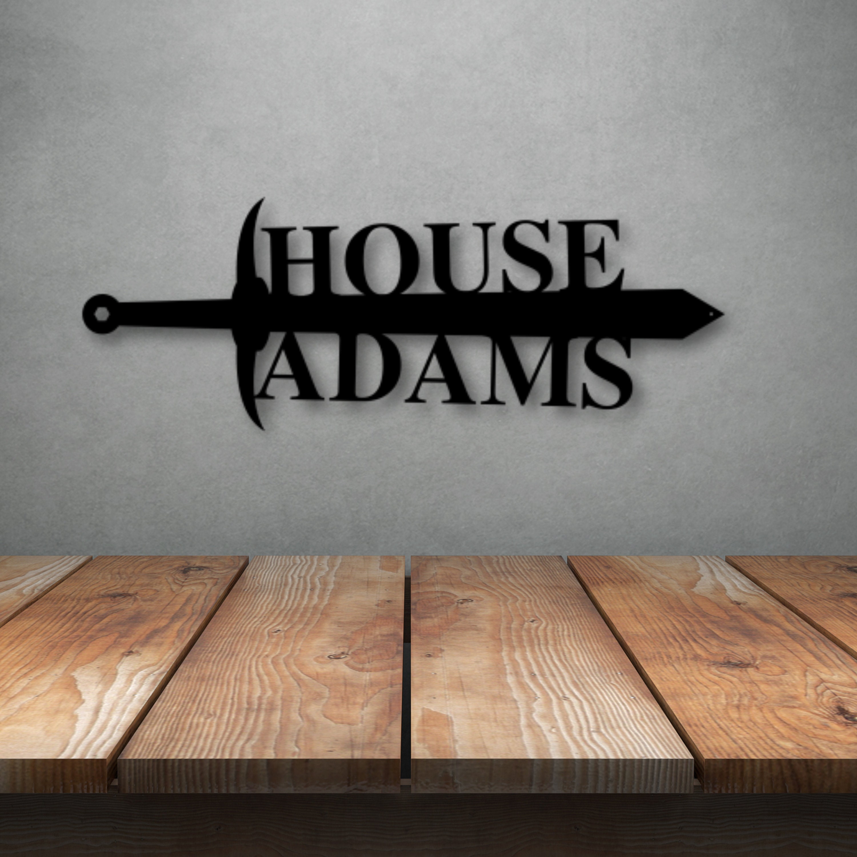 Custom Metal Sword Monogram; Sword With Family House Name; Custom ...