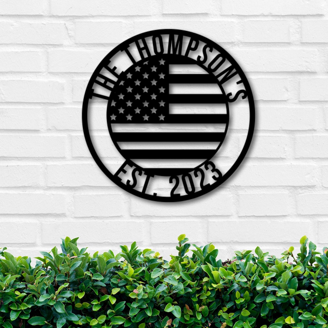 Metal American Flag Sign, American Flag Sign, Custom American Flag ...