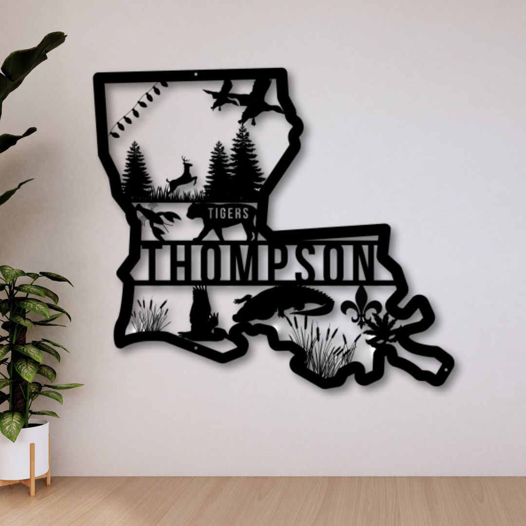 Louisiana Metal Sign: Custom Louisiana Sign; Louisiana Family Name Sign ...