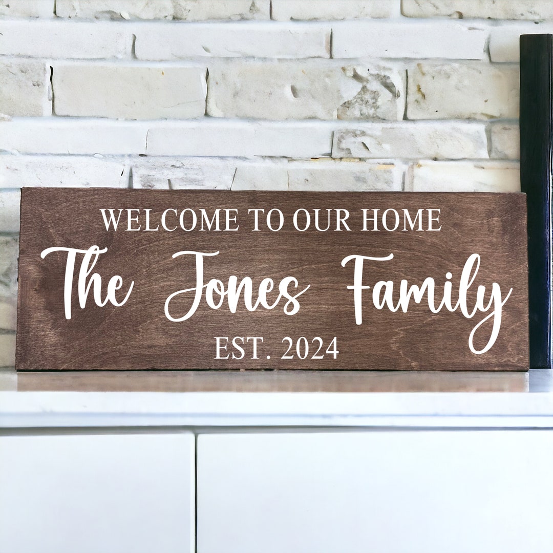 Welcome to Our Home Sign, Wedding Sign, Last Name Wood Sign, Family ...