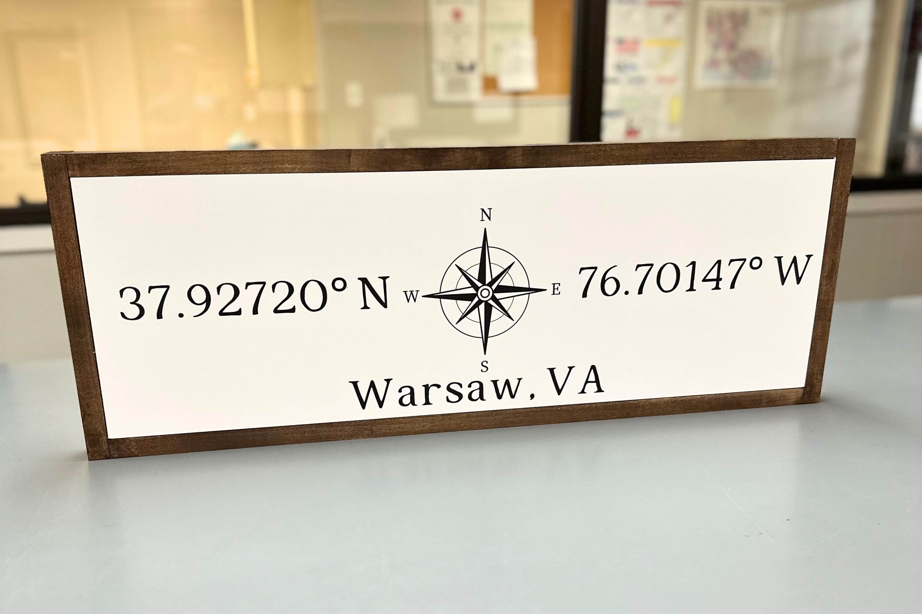 Latitude Longitude Sign, Coordinates Sign, Compass Sign, Personalized ...
