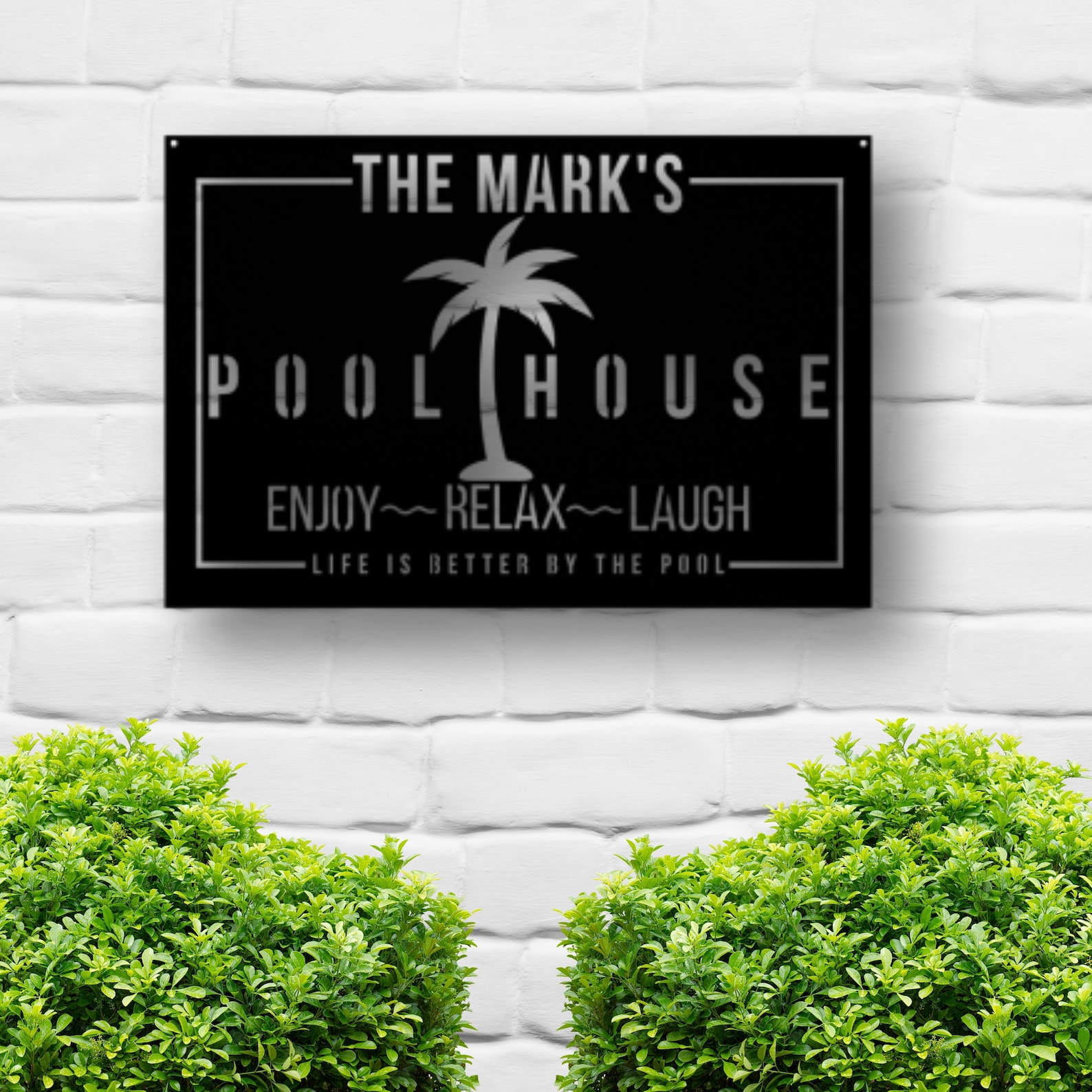 Personalized Metal Poolside Sign; Metal Swimming Pool Sign; Metal ...