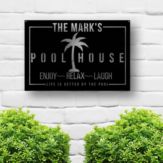 Personalized Metal Poolside Sign Metal Swimming Pool Sign - Etsy