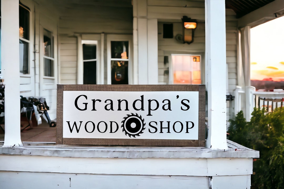 Custom Wooden Shop Sign, Wood Workshop Sign, Gifts for Men Workshop ...