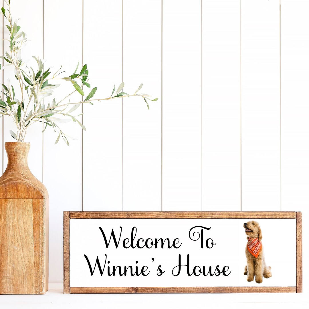 Custom Dog Sign With Photo, Custom Dog Sign, Dog Name Sign, Golden ...