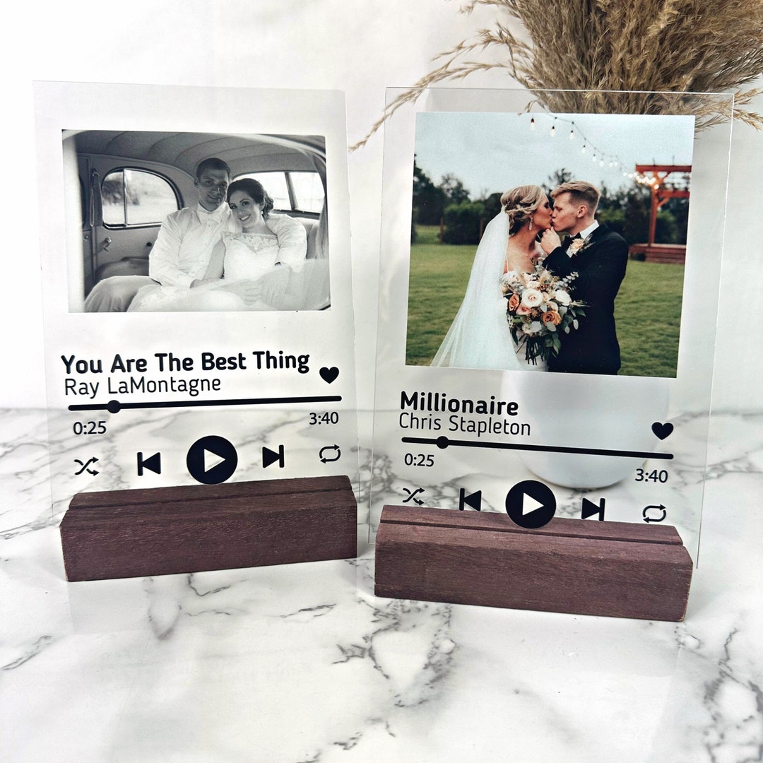 Personalized Music Plaque With Stand, Acrylic Song Plaque, Music Player ...