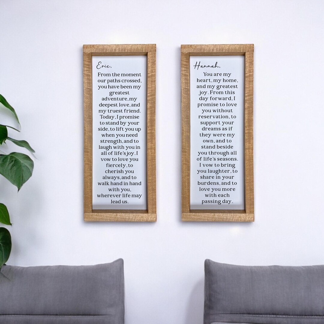 Wedding Vows Sign, Custom Wedding Vows Sign, Anniversary Sign, Wedding ...