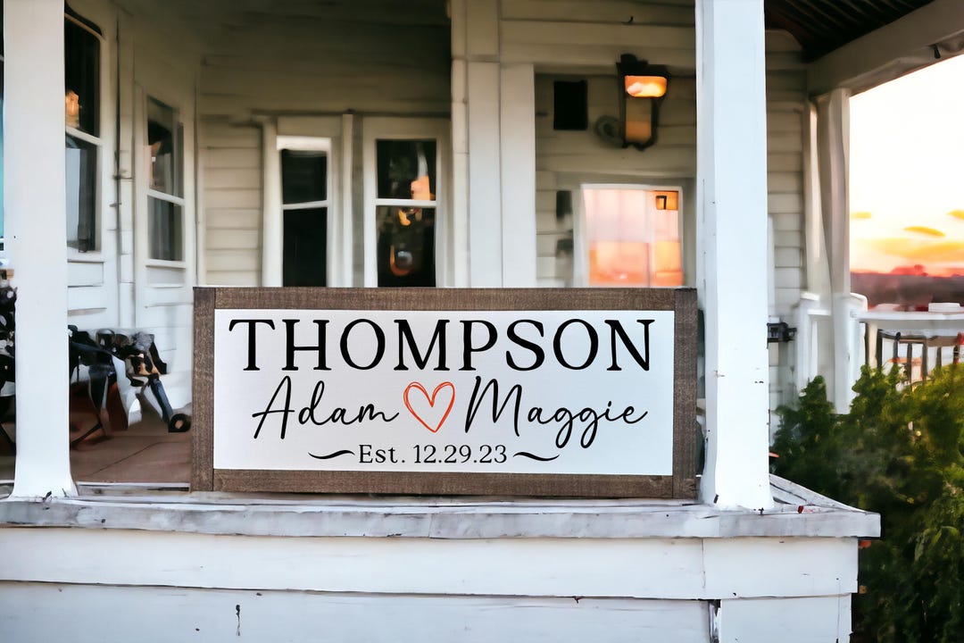 Personalized Last Name Sign With Names and Established Date ...