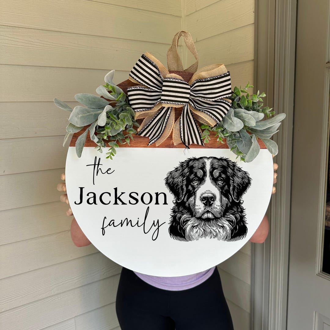 Bernedoodle Sign, Bernedoodle Gift, Custom Dog Door Hanger, Custom Dog ...