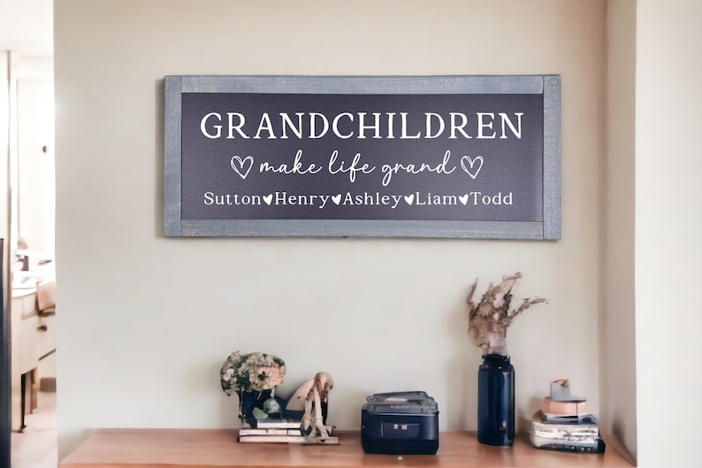 Personalized Grandchildren Sign, Grandchildren Make Life Grand Sign ...