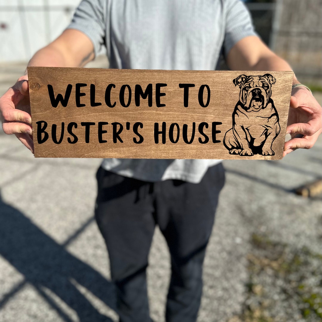 English Bulldog Sign, English Bulldog Art, Wooden English Bulldog Sign ...