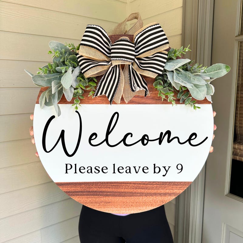 Please Leave by 9 - Etsy