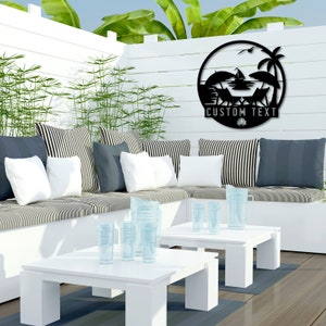 Metal Beach Scene Sign, Metal Beach House Sign, Beach House Decor ...