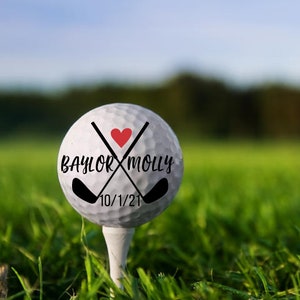 Bride and Groom Golf Balls, Couple Golf Balls, Wedding Announcement ...