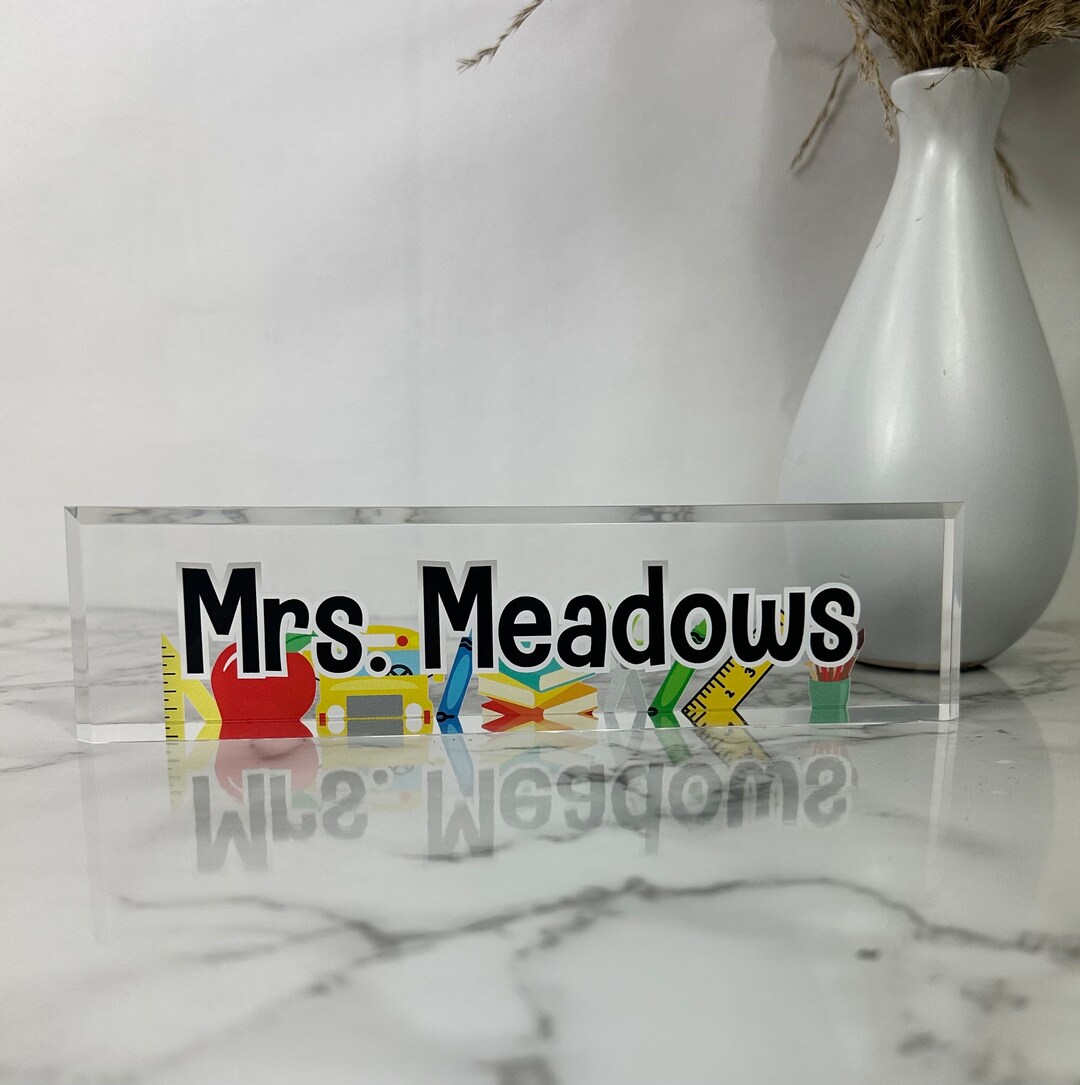 Teacher Desk Name Plate, Teacher Appreciation Gift, Teacher Name Desk ...