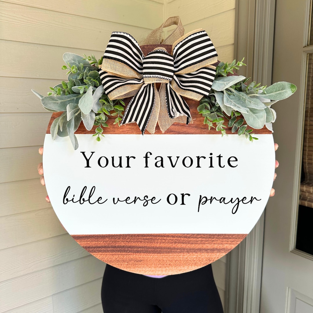 Bible Verse Door Hanger, Scripture Door Decor, Bible Verse Wall Art ...